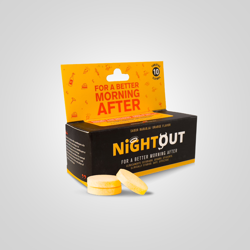 Night Out - Шумливи таблети против мамурлак- Алфалаб